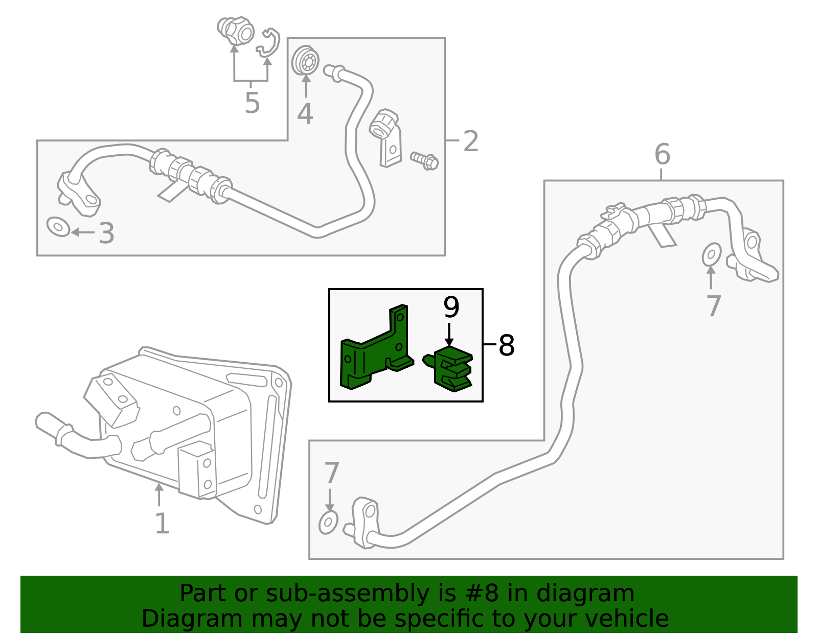 OEM GM Oil Cooler Pipe Bracket For 2019-2025 GM - Part No. 84414025 ...