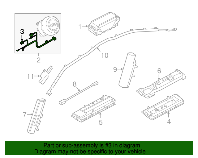 2017-2020 Audi Wire Harness 8W0-971-589-D | OEM Parts Online