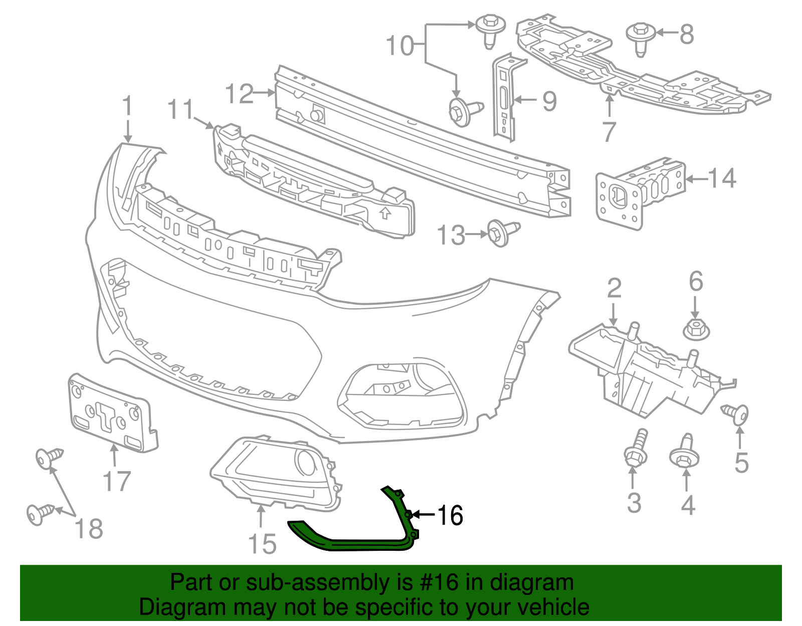 2017-2020 Chevrolet Trax Front Driver Side Fog Lamp Opening Cover ...
