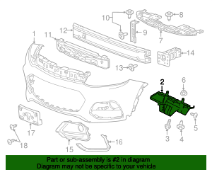 2017-2022 Chevrolet Trax Front Driver Side Bumper Fascia Guide 42566652 ...