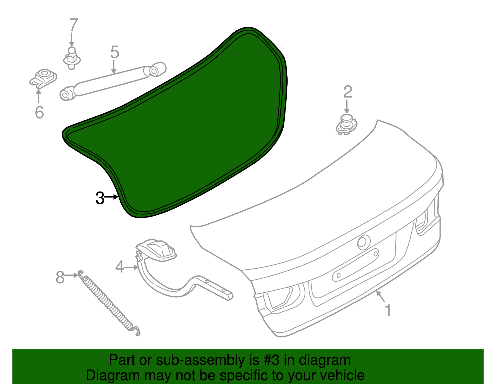 2012-2018 BMW Deck Lid Seal 51-76-7-292-307 | BMW Mini Parts Solutions
