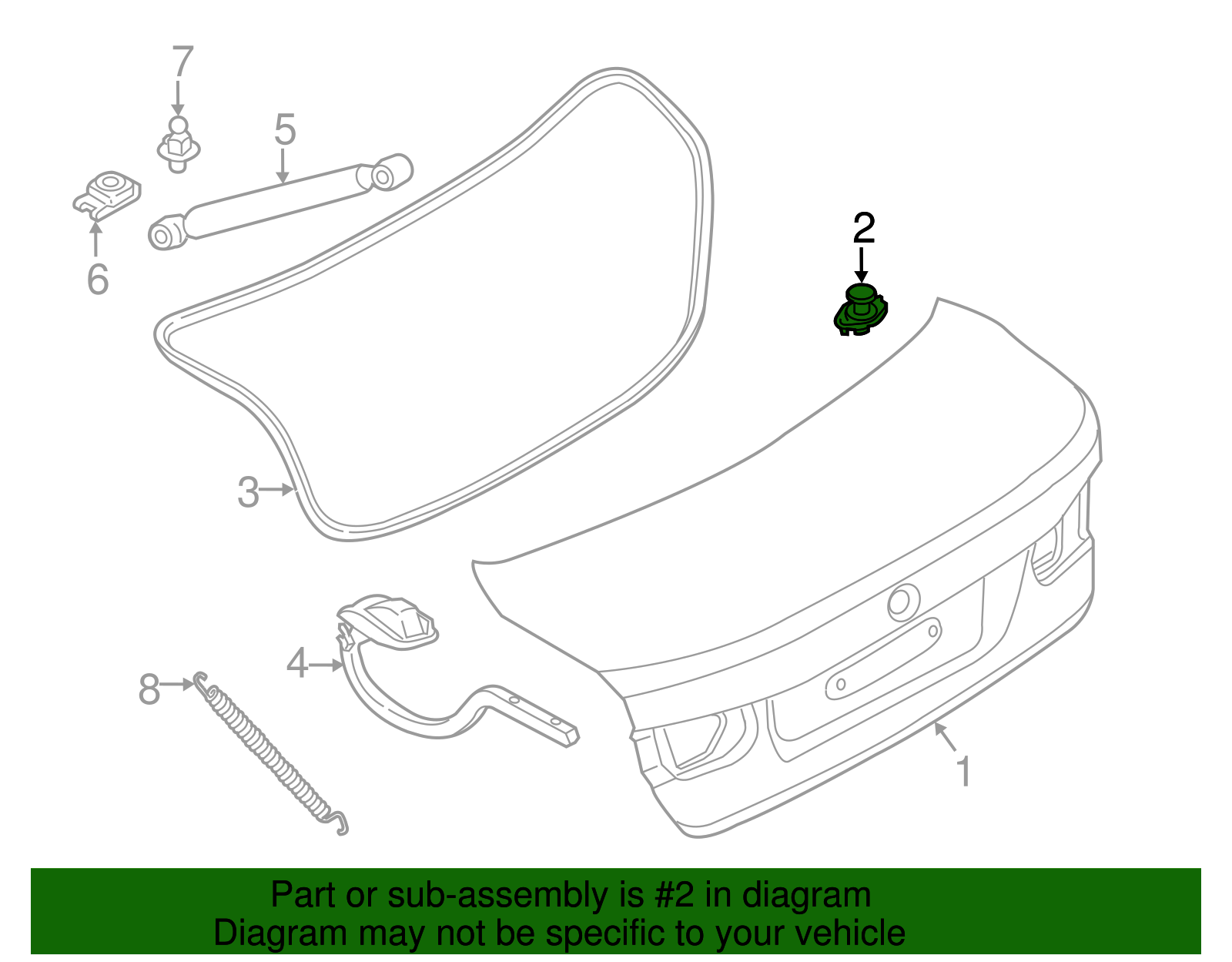 51247458724 - 2011-2025 BMW Trunk Lid Bumper (51-24-7-458-724) | BMW of ...