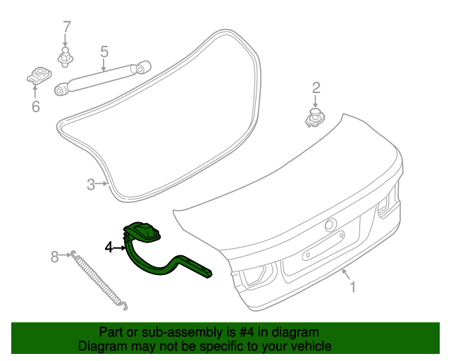 41007420784 - 2012-2020 BMW Deck Lid Hinge (41-00-7-420-784) | BMW of ...