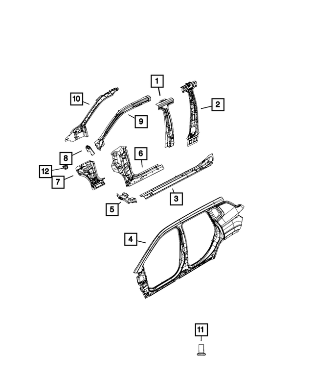 2018-2024 Jeep Compass A-Pillar Reinforcement, Left 68243891AC | QuirkParts