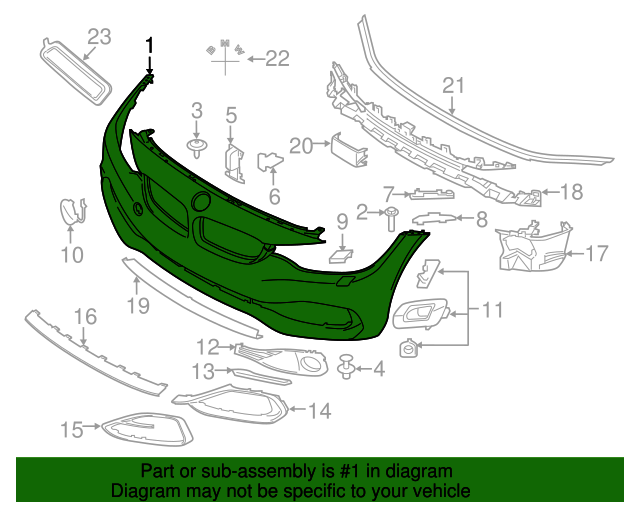 51117496128 - 2016-2020 BMW Bumper Cover (51-11-7-496-128) | BMW of ...