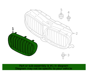51137412422 - 2018-2019 BMW 640i xDrive Gran Turismo Upper Grille (51 ...