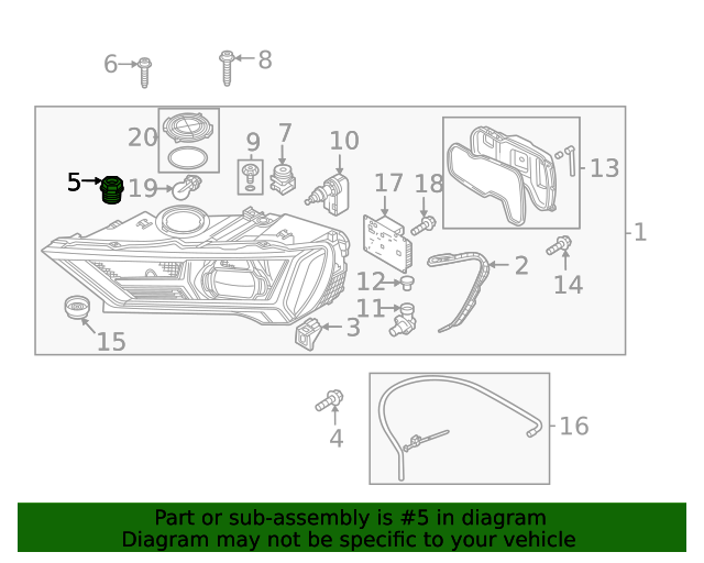 5J0-941-141-B - Headlamp Assembly Adjust Cam 2017-2023 Audi | Audi OEM ...