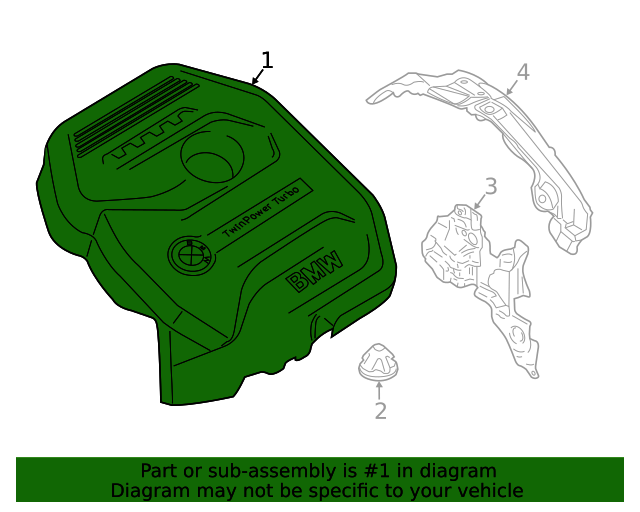 11128657035 - 2017-2019 BMW Engine Cover (11-12-8-657-035) | BMW of ...