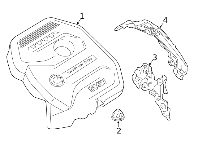 11128657035 - 2017-2019 BMW Engine Cover (11-12-8-657-035) | BMW of ...