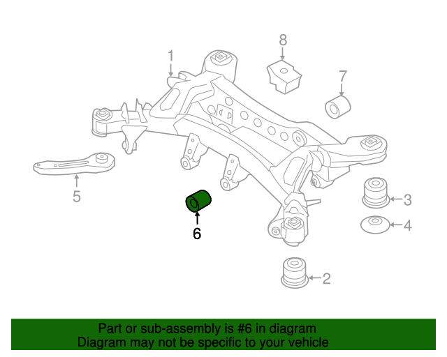 33316792513 - 2012-2023 BMW Suspension Cross-Member Insulator (33-31-6 ...