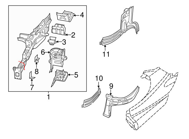 2014-2023 Ram Upper Rail - Driver's Side (LH) 68159487AB | TascaParts.com