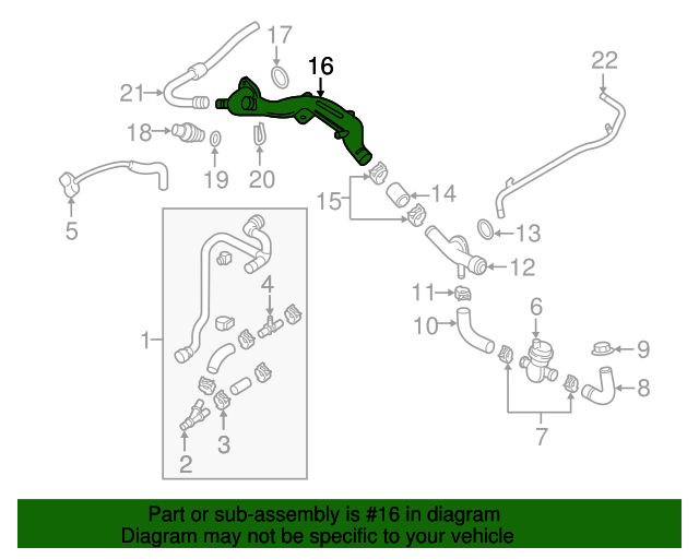 2015-2019 Audi Engine Coolant Pipe 06E-121-045-BE | AutoNation Parts