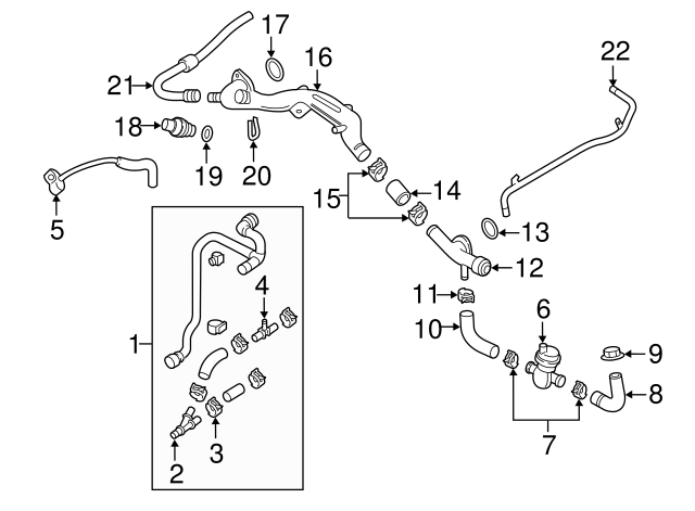 2017-2019 Audi Q7 Hose & Tube Assembly Y-Connector 5Q0-121-087-L | Audi ...