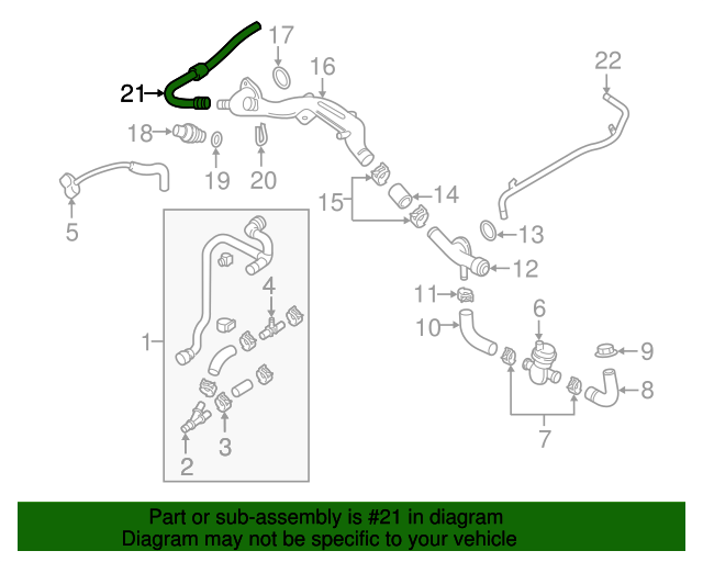 4M0-121-123-E - HVAC Heater Hose 2017-2023 Audi | Audi OEM Parts