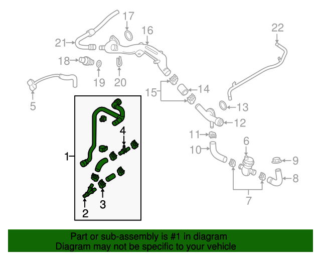 4M0-122-055-AL - Radiator Coolant Hose 2017-2019 Audi Q7 ...