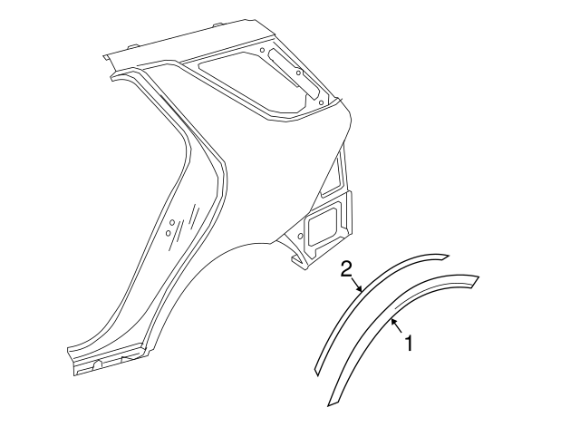 166-884-95-22 - Fender Splash Shield 2016-2019 Mercedes-Benz ...