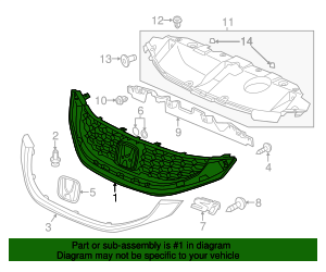 2013-2015 Honda Civic Grille 71121-TR3-A11 | Honda Parts Hub