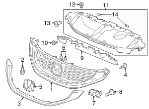 71103-TR3-A50 - Duct, Front Bumper (Upper) - 2013-2015 Honda Civic ...
