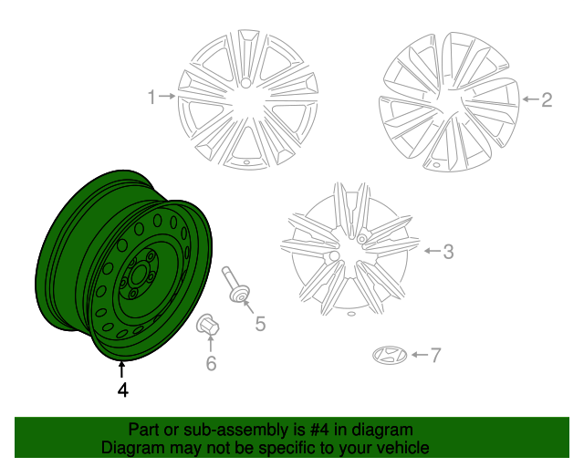 Genuine Wheel, Spare for 2015-2021 Hyundai Sonata | Part# 52910-C2910 ...