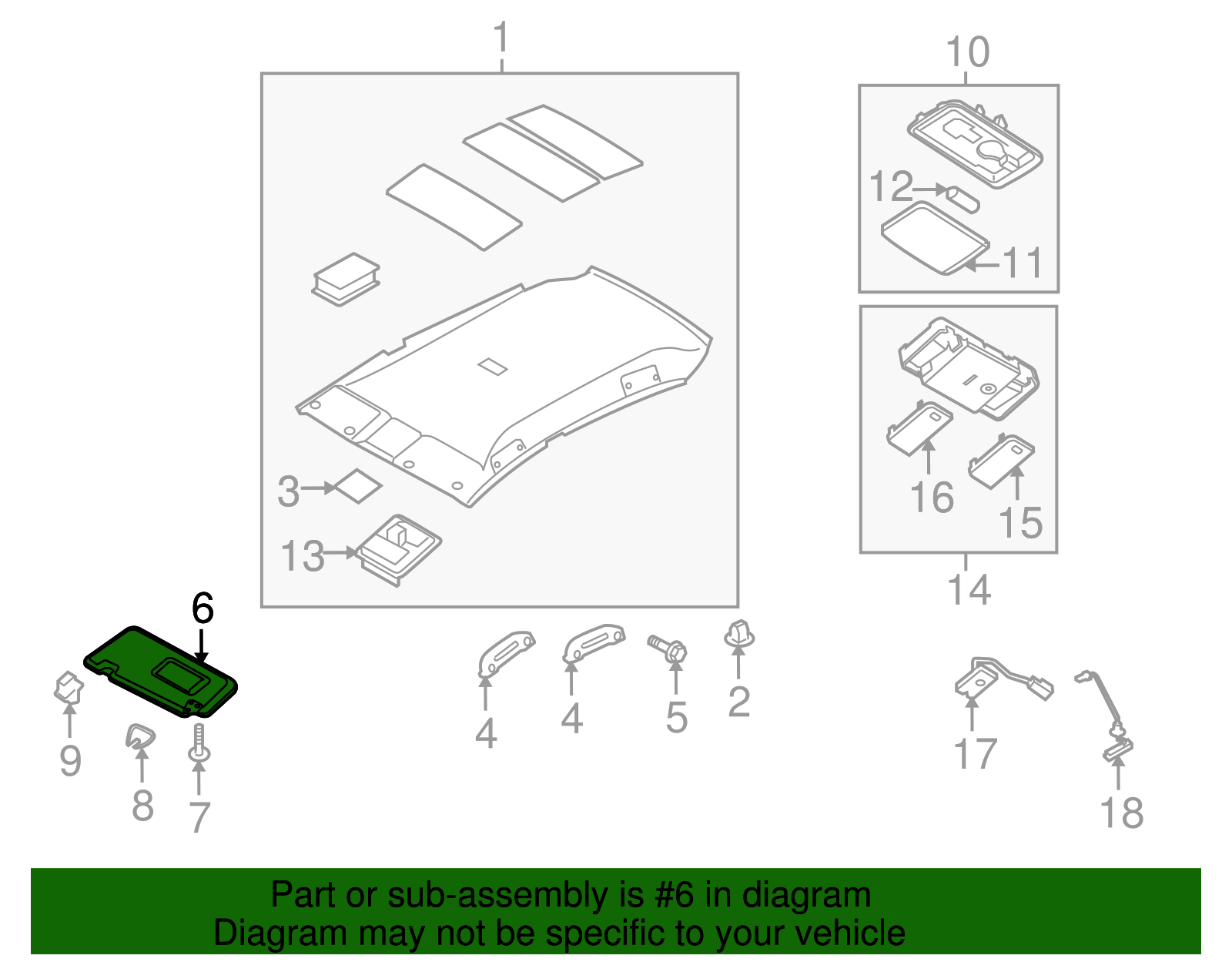 2007-2012 Nissan Versa Sun-Visor 96400-EM31A | Nissan Parts Central