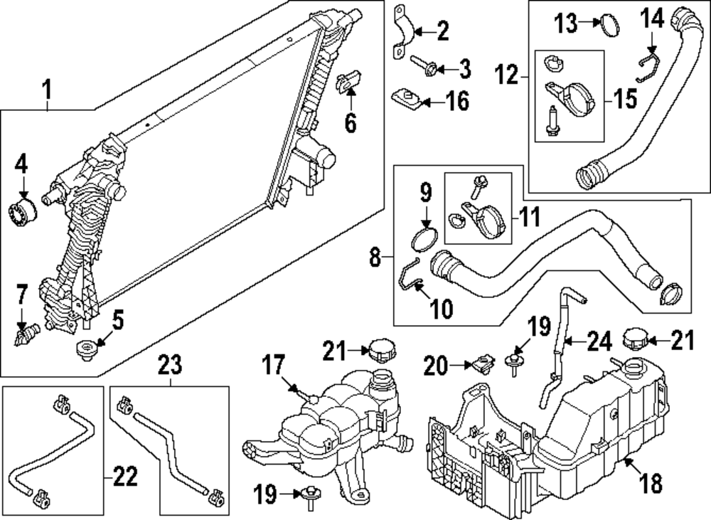 2023-2024 Ford F-250 Super Duty Overflow Hose lc3z8075k | TascaParts.com