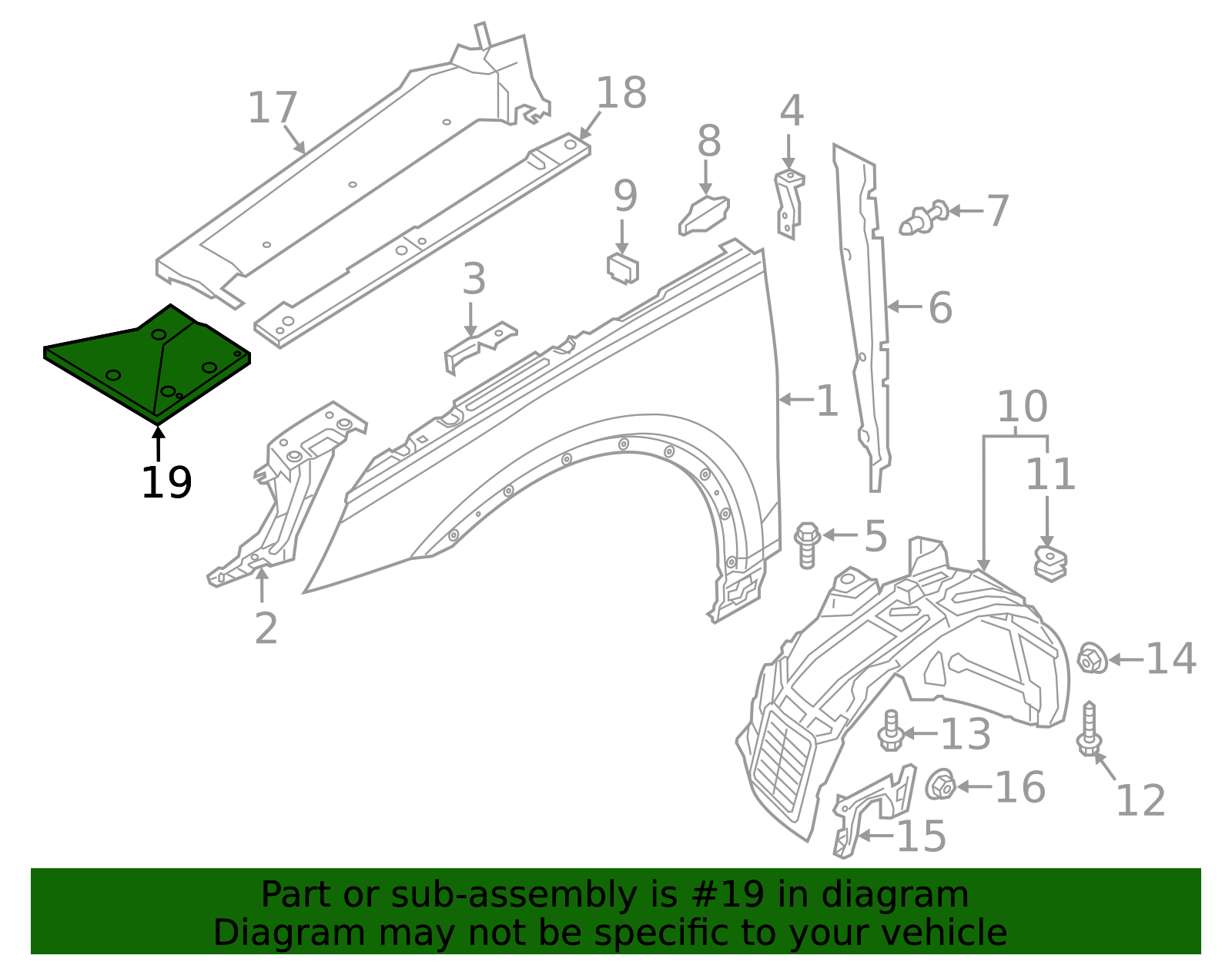 80A-805-285-A-9B9 - Fender Filler Panel 2018-2024 Audi | AutoNation Parts