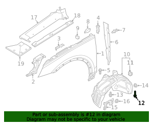 N-910-570-01 - Fender Liner Extension Screw 2005-2024 Audi | Audi OEM Parts