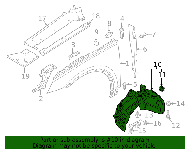 80A-821-171-E - Fender Liner 2018-2020 Audi Q5 | Audi OEM Parts