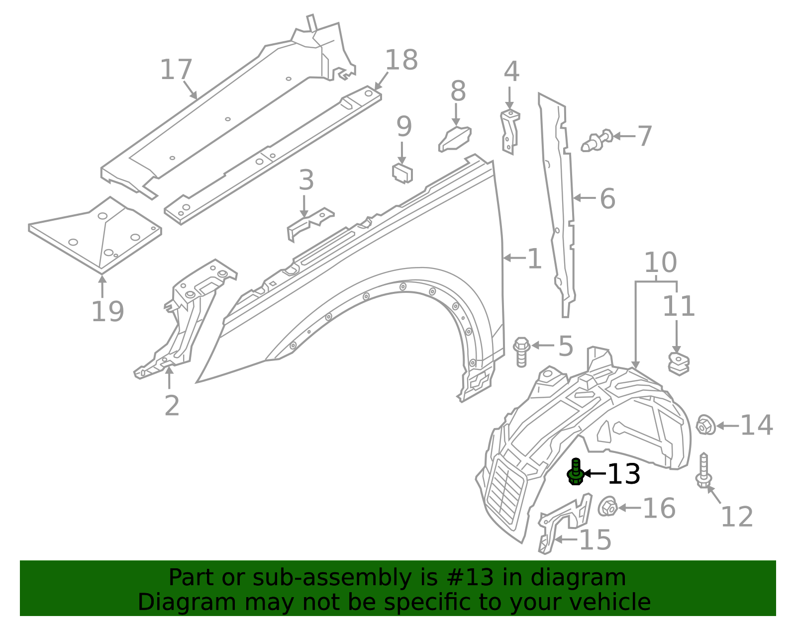 2016-2024 Audi Fender Liner Clip 8S0-805-163 | Audi OEM Parts Guy