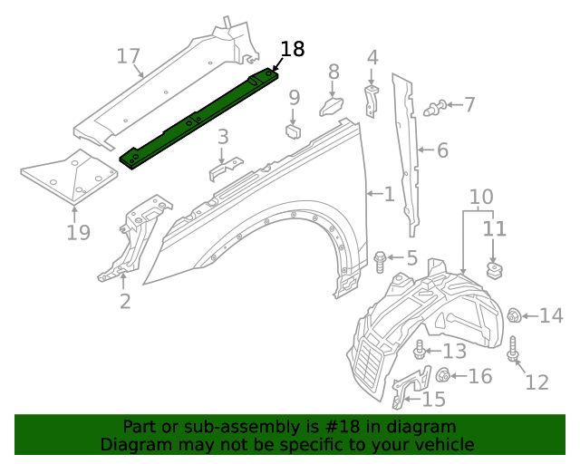 2018-2023 Audi Fender Filler Panel 80A-820-582-C | AutoNationParts.com