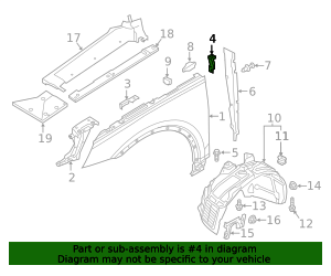2018-2024 Audi Fender Rear Bracket 80A-821-434-A-STL | Audi USA Parts