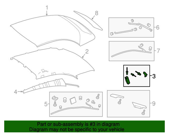 205-778-05-00 - Headliner Retainer Kit 2017-2023 Mercedes-Benz ...