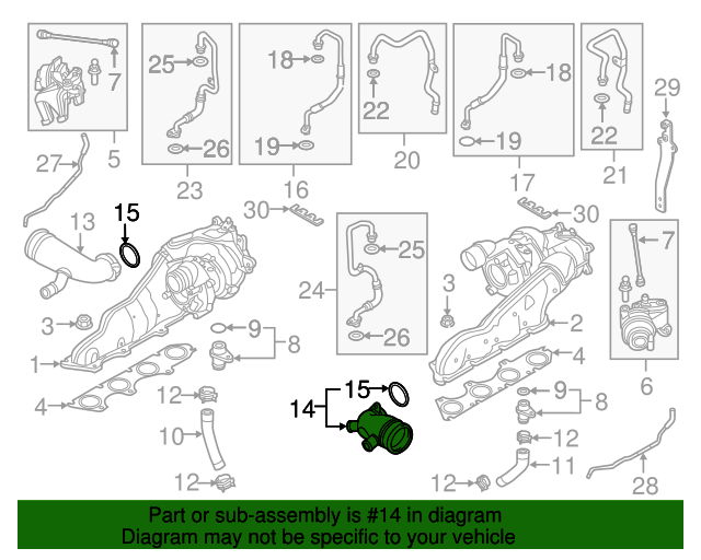 079-129-571-Q - Turbocharger Inlet Hose 2014-2018 Audi RS7 | Audi OEM Parts