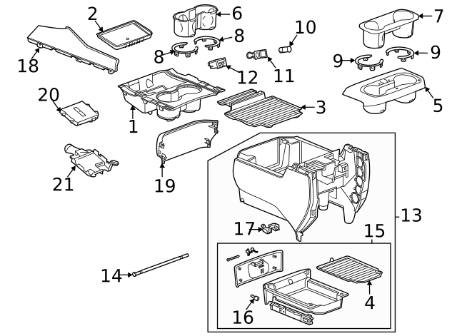 2021-2024 GM Console Trim Panel 84821080 GM | Flow Automotive Center