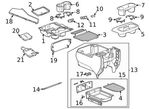 Center Console for 2024 Chevrolet Suburban | GMPartsDirect.com