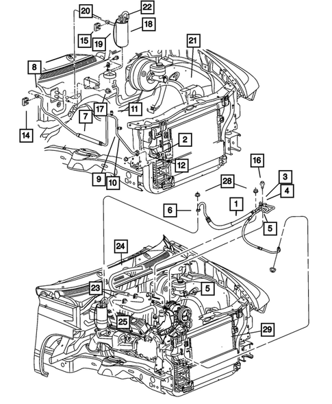Air Conditioner and Heater Plumbing for 2002 Dodge Durango | DodgeParts.com