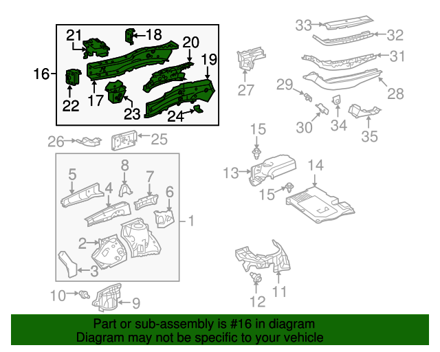 57027-0E906 - Side Rail Assembly - 2004-2013 Lexus | MyLexusParts