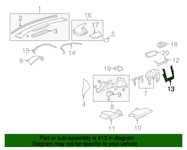 20989772 - OEM GM Center Bezel | GMPartsCenter.net | GM Parts Center