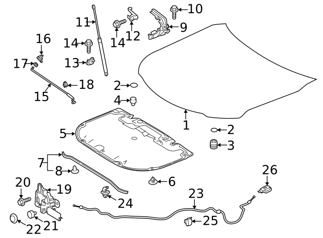 Genuine Toyota Support Cylinder Lower Bracket part# 53482-06140 for ...
