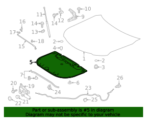 53341-33191 - Hood Insulation Pad 2018 Toyota Camry | AutoNation Parts
