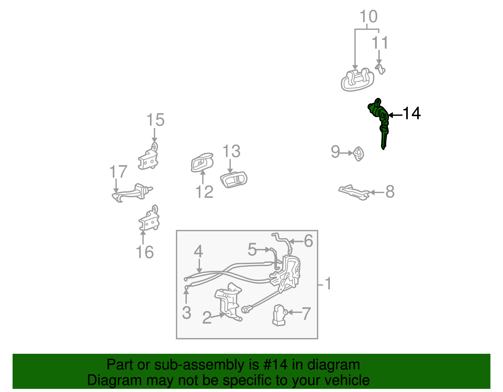 Genuine Toyota Lock Cylinder part# 69052-34040 for 2001-2007 Toyota ...