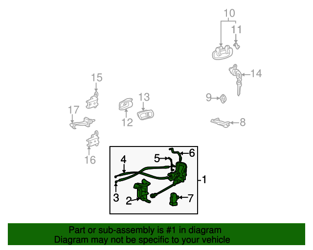 2001-2007 Toyota Sequoia Door Latch (Left, Front) 69304-0C010 | OEM ...