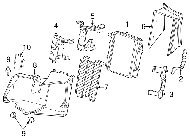 84018214 - Passenger Side Radiator Air Baffle 2016-2019 Cadillac ATS ...
