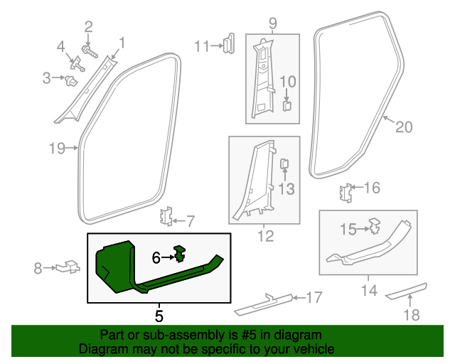 166-680-98-03-9051 - Kick Panel Trim 2012-2019 Mercedes-Benz ...
