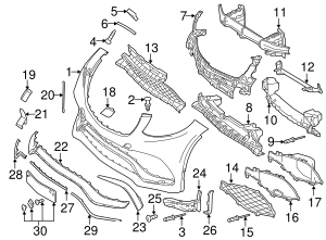 292-885-27-22 - Bumper End Cap 2016-2019 Mercedes-Benz GLE 63 AMG® S ...