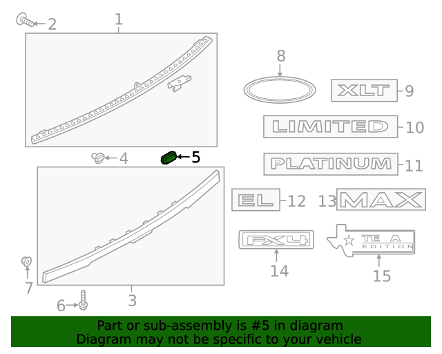 2018-2020 Ford Expedition Handle Fastener -W790484-S900 | TascaParts.com