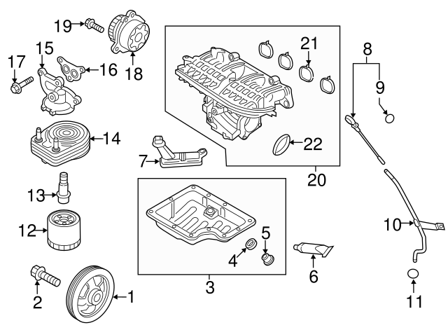 Genuine Oil Cooler for 2017-2020 Hyundai Elantra | Part# 26410-03800 ...
