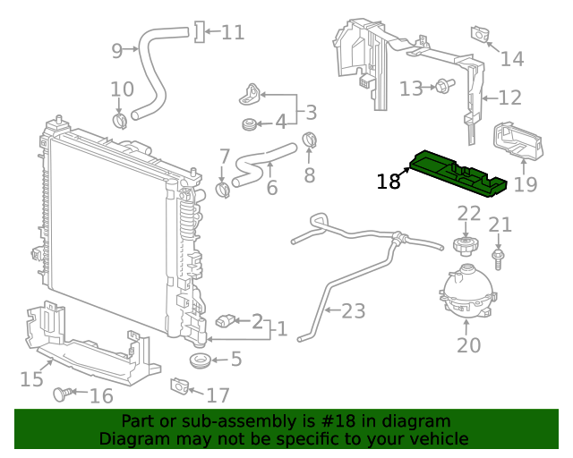 84212223 - Radiator Air Upper Baffle 2019-2023 Chevrolet Blazer ...