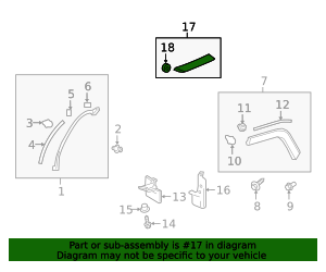 2019-2023 Toyota Upper Molding 62791-0R050 | Toyota Parts Center