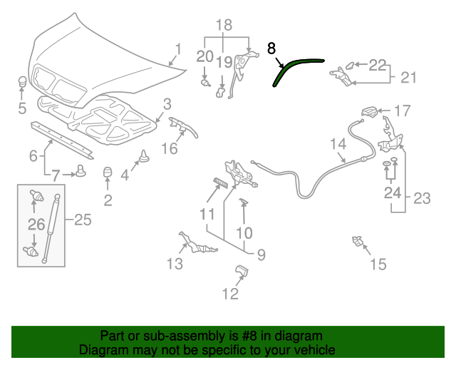 53396-60020 - Hood Seal 2003-2009 Lexus GX470 | AutoNationParts.com